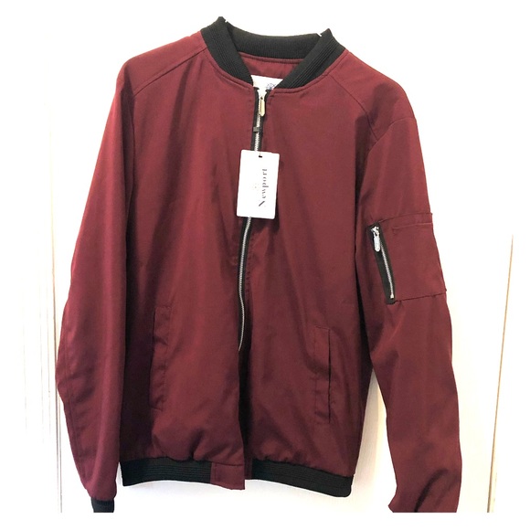 Newport | Jackets & Coats | Mens Maroon Bomber Lightweight Coat Xl ...